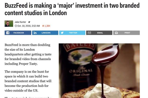 BuzzFeed Is Making A ‘major’ Investment In Two Branded Content Studios ...