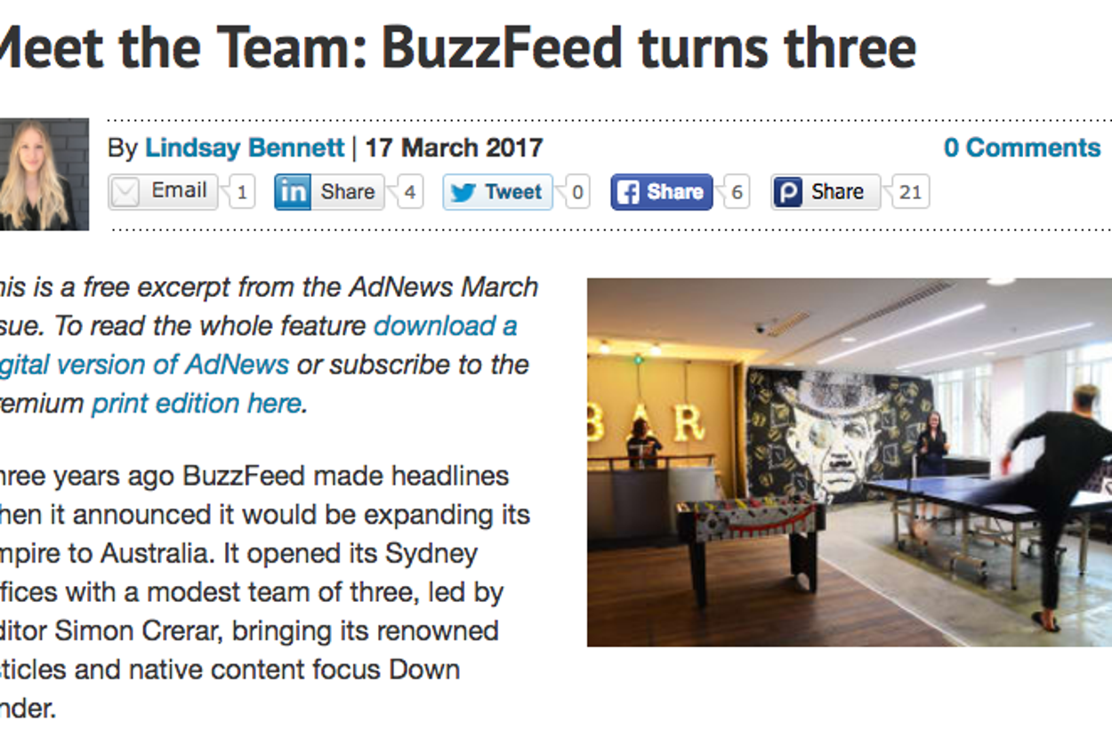 Meet The Team: BuzzFeed Turns Three - AdNews