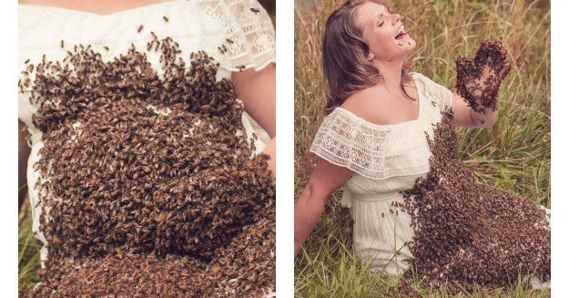20,000 Bees Covered This Woman During Her Pregnancy Shoot And My Skin ...