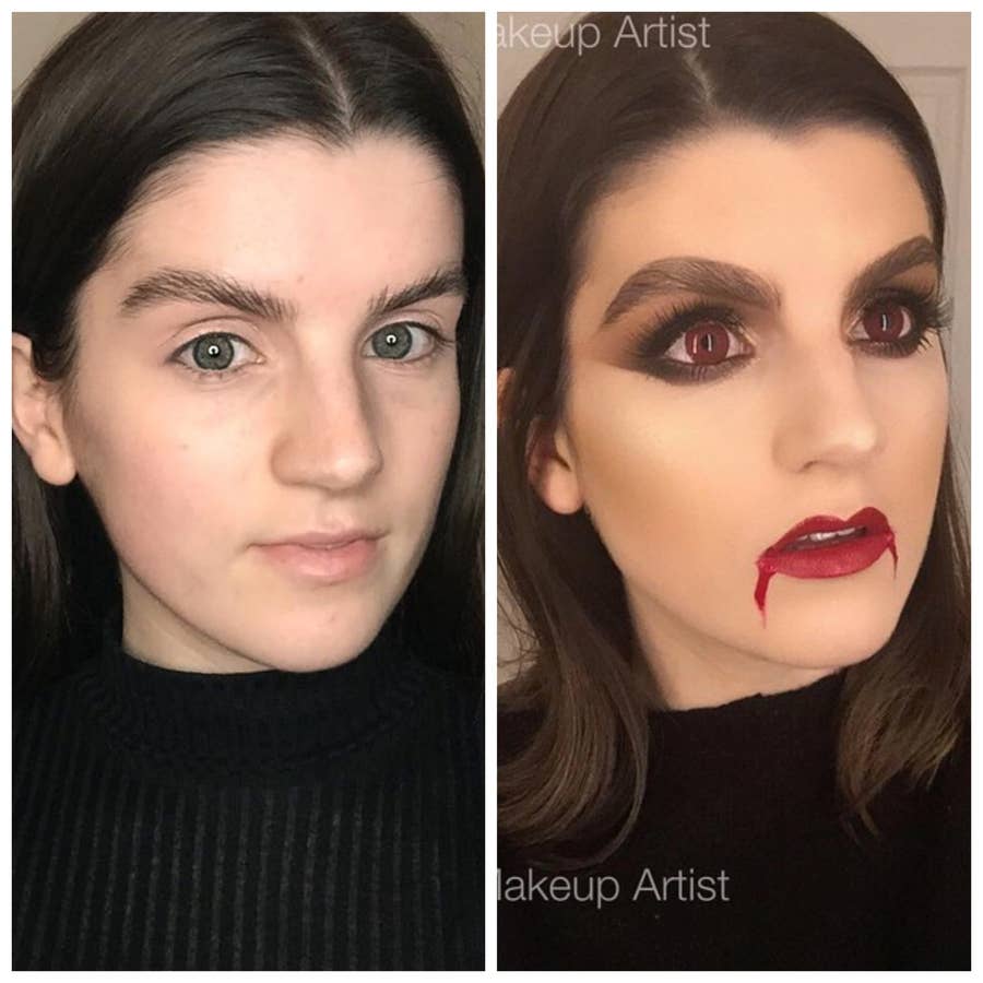 dramatic makeup before and after