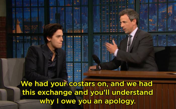 Seth Meyers Just Apologized To Cole Sprouse For "I Don't Know Her"-Ing ...