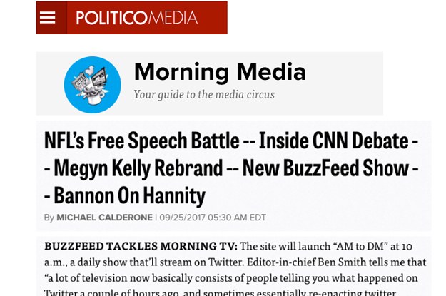 BuzzFeed Tackles Morning TV - Politico