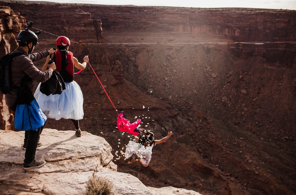 This Daredevil Canyon Wedding Looks Absolutely Wild