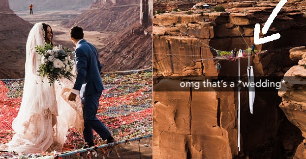 This Daredevil Canyon Wedding Looks Absolutely Wild
