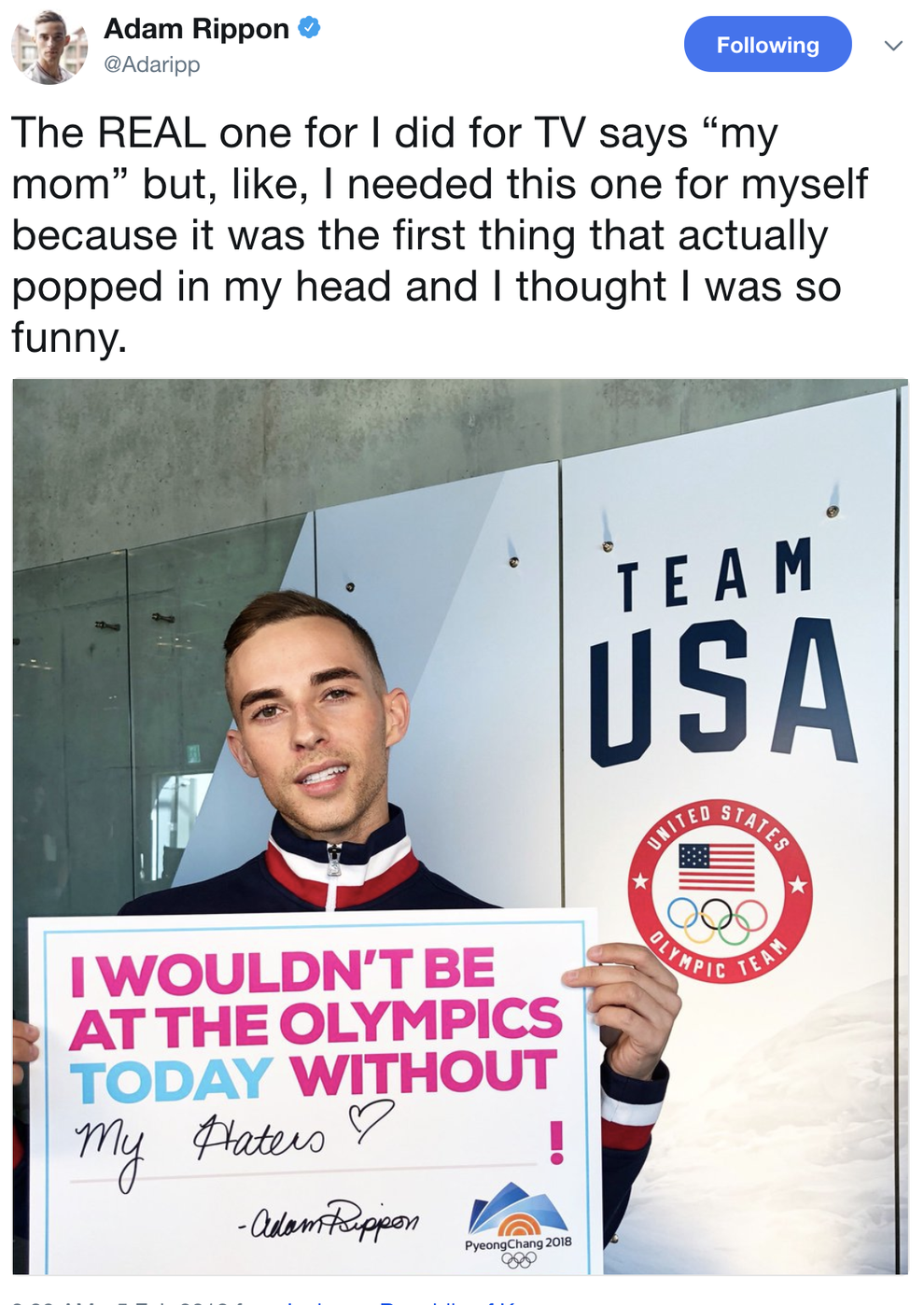Adam Rippon's Hilarious Twitter Account Is The Most Important Thing In ...