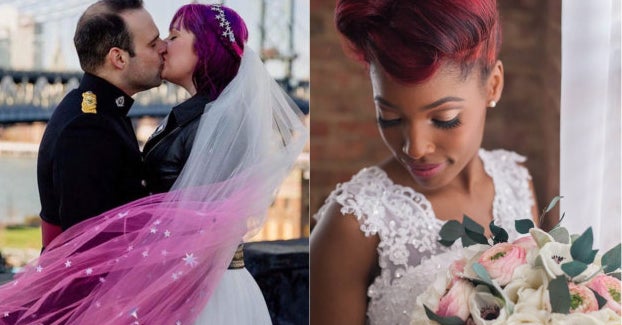 17 Stunning Pics That Prove Brides Can Rock Bright Wedding Hair Color