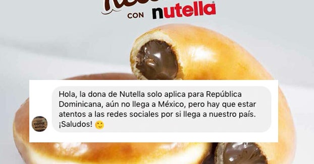 Prepárate para llorar. La dona rellena de Nutella no está disponible en ...