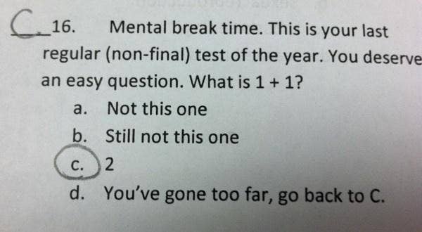 funny multiple choice quiz