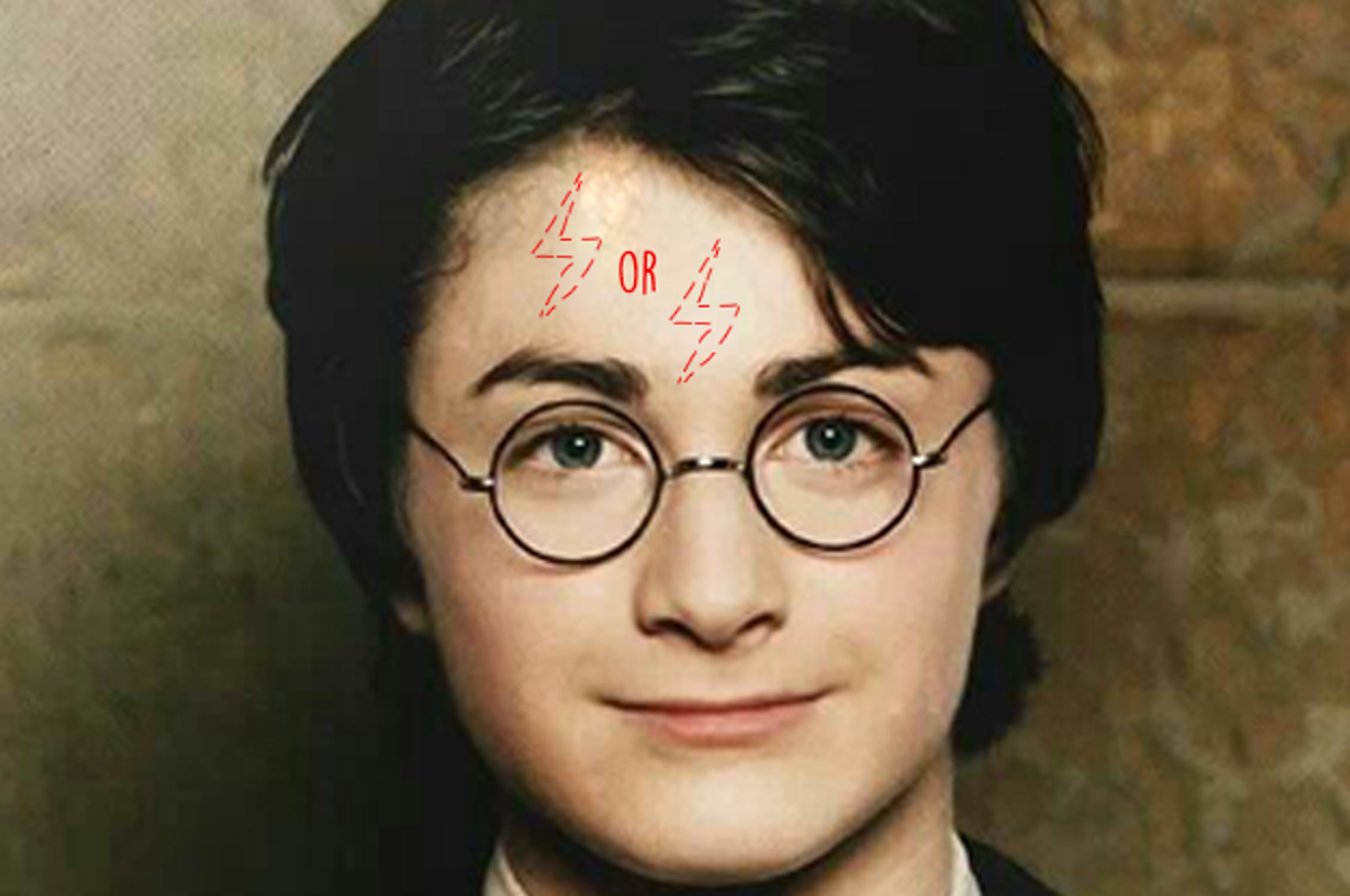 how to draw harry potter scar on face