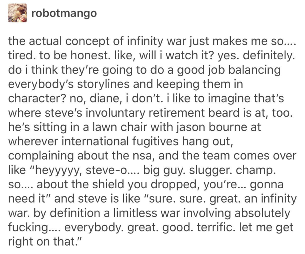 36 Tumblr Posts And 19 Tweets About "Avengers: Infinity War" That Are A ...