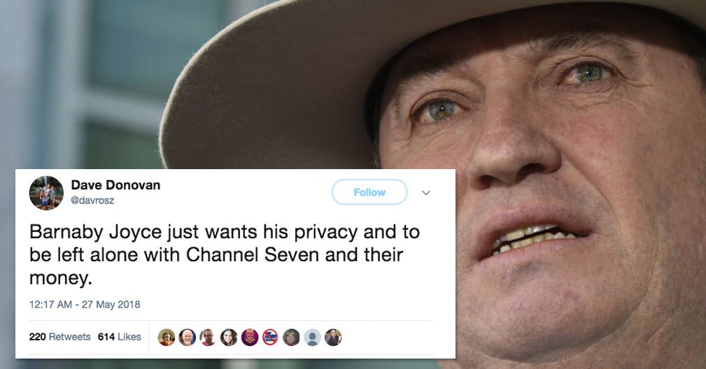 People Are Mad After Barnaby Joyce Demanded Privacy And Then Accepted ...