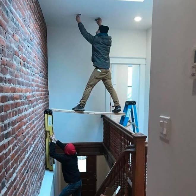 What Is It With Men And Climbing Up Unstable Ladders?