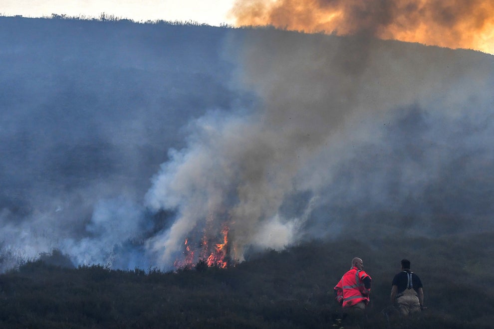 Dramatic Pictures Show Fire Spreading Across Moors In The North Of England
