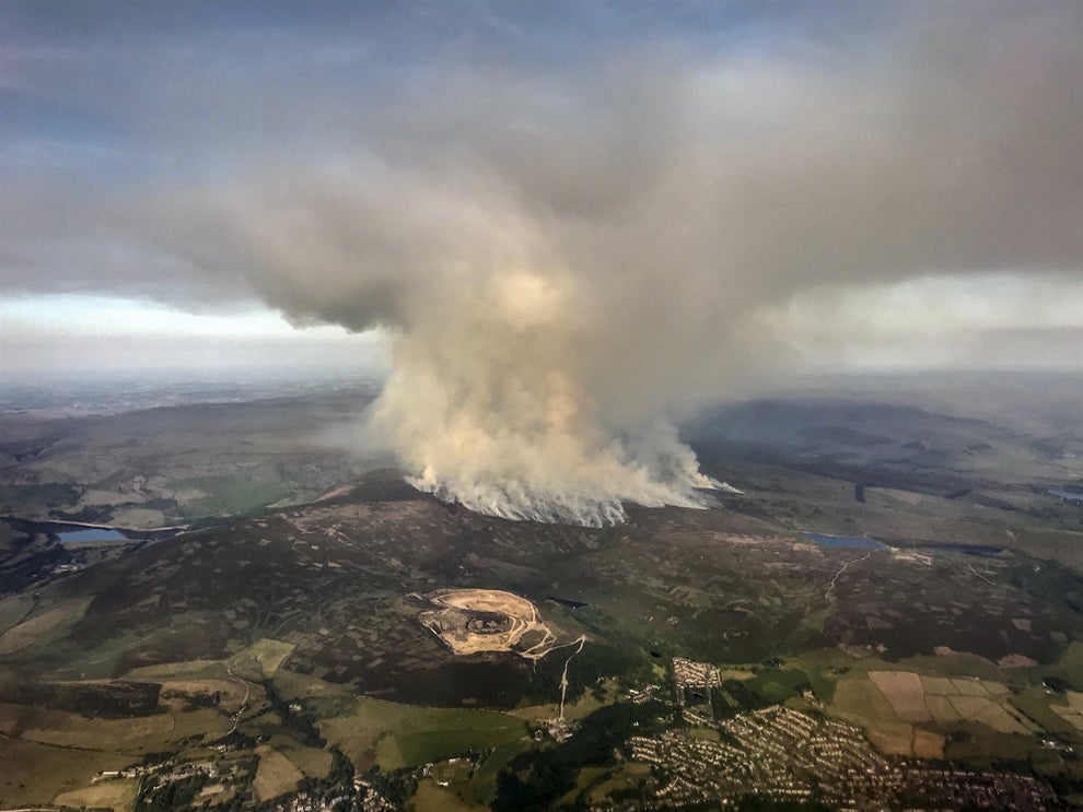 Dramatic Pictures Show Fire Spreading Across Moors In The North Of England