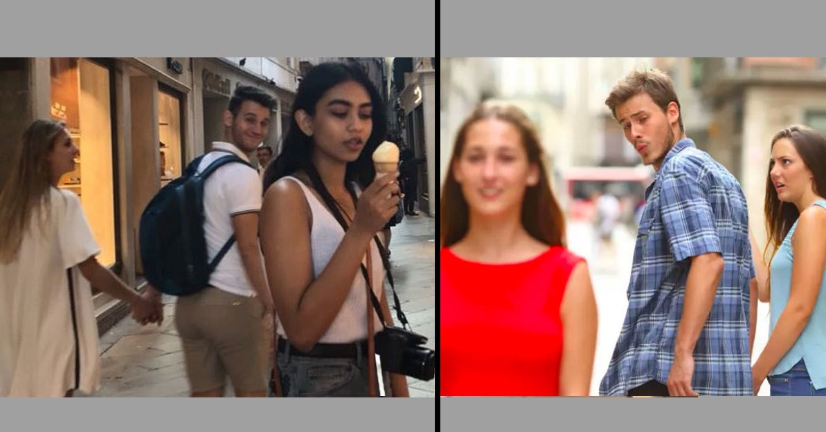 La gente dice que esta foto esta la versión real del meme del "novio ...