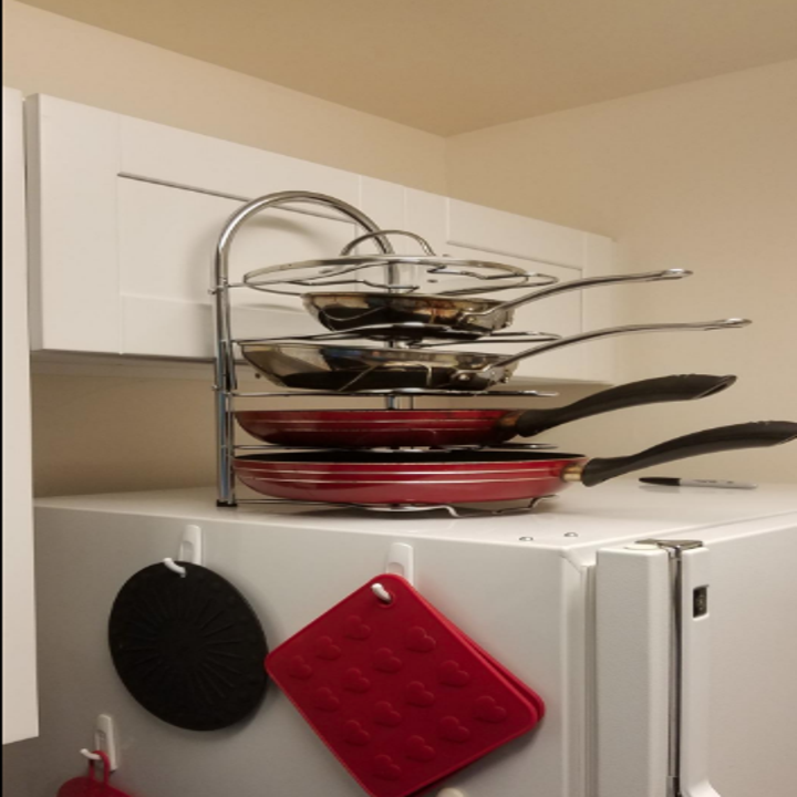 This $15 Pan Rack Is What Kitchen-Organization Dreams Are Made Of