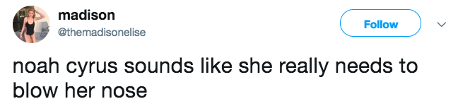 Noah Cyrus Read Her Haters' Tweets And It's Entertaining AF