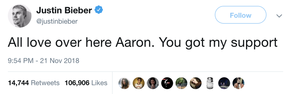 Justin Bieber Had The Most Wholesome Response To Aaron Carter Shading Him