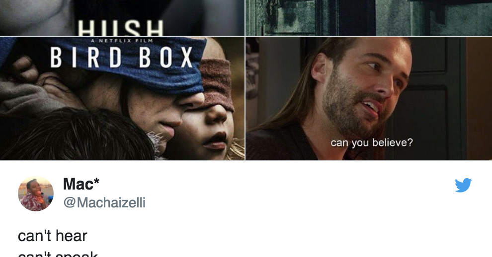 The New "Bird Box" Meme Is "Can't Hear, Can't Speak, Can't See" And It ...