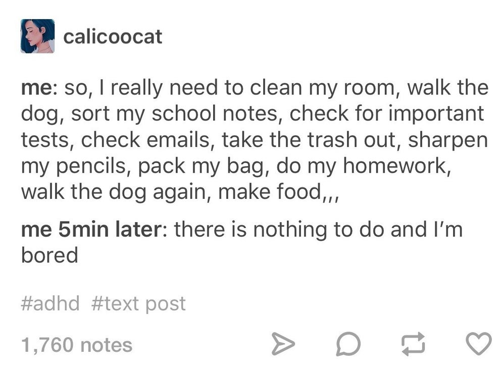 23 ADHD Tumblr Posts That Are A Little Too Relatable
