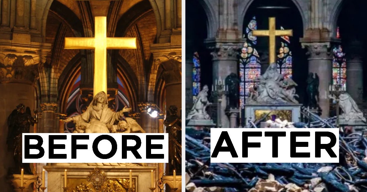 These 14 Before And After Pictures Show The Devastation Of The Notre ...