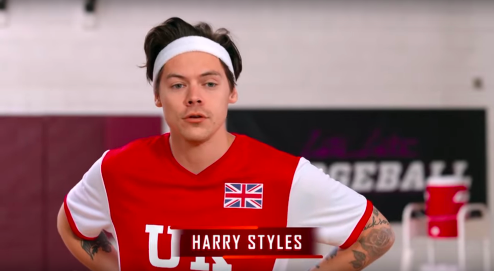 Michelle Obama Hit Harry Styles In The Balls During Celebrity Dodgeball