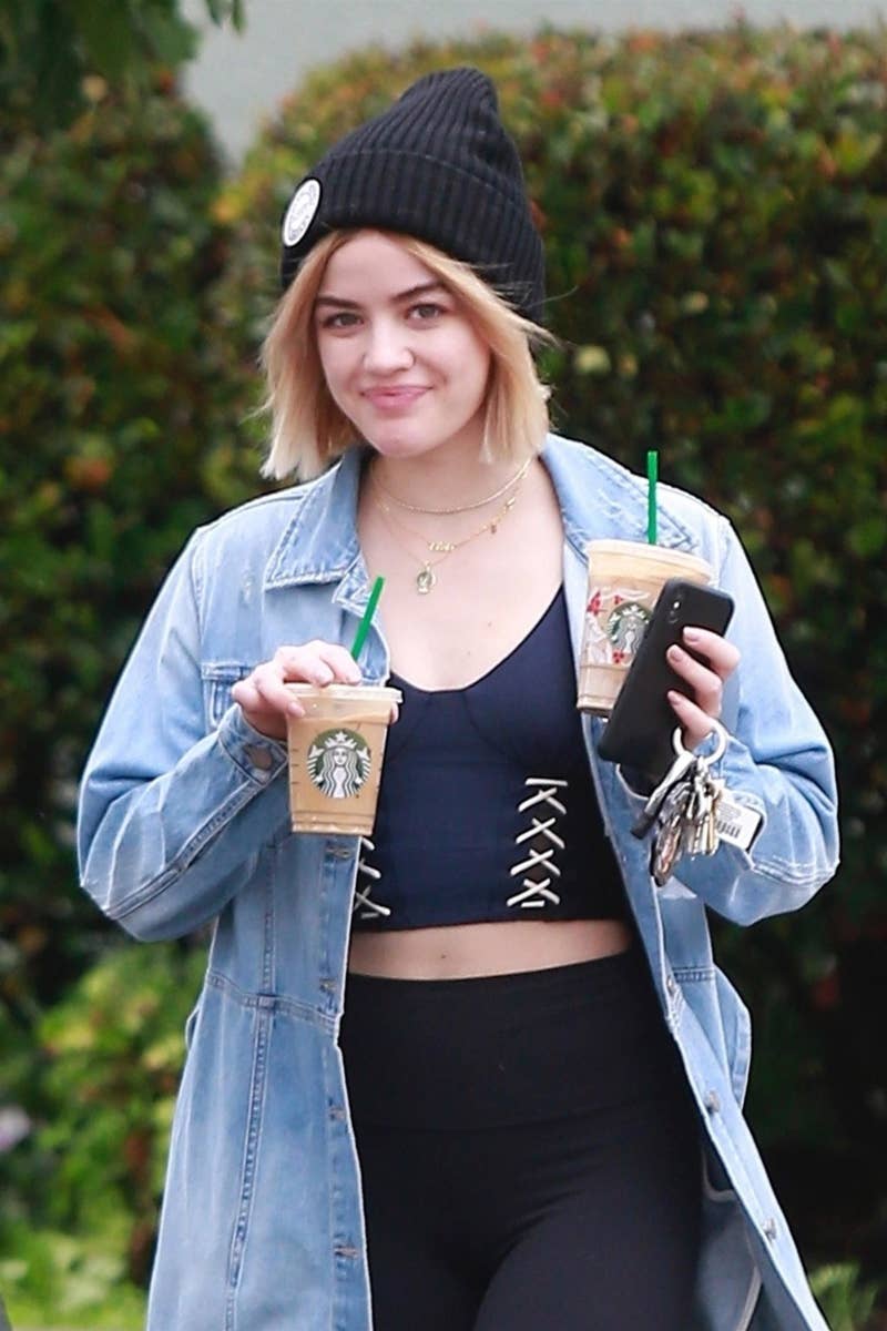 PICTURES OF JUST LUCY HALE GETTING COFFEE | STRAPHIE