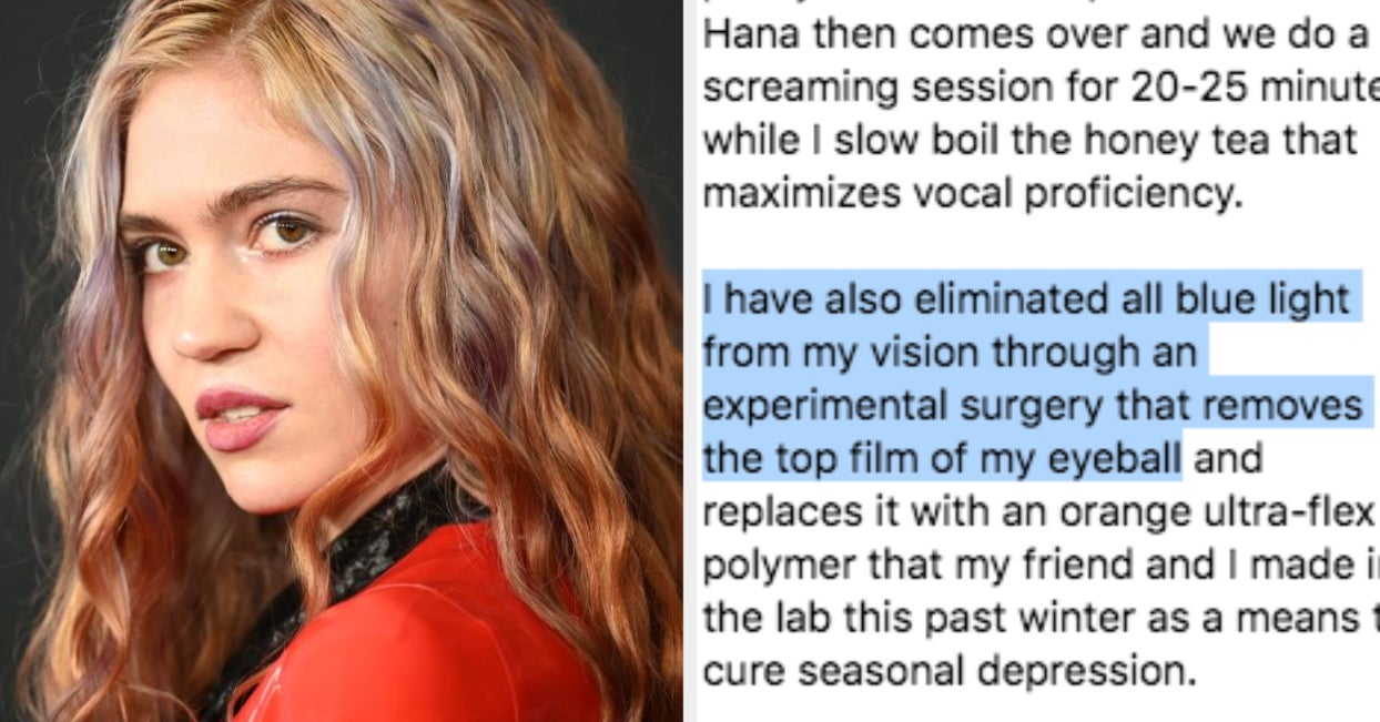 Grimes' Workout Routine Is A Parody Of Popular Wellness Trends