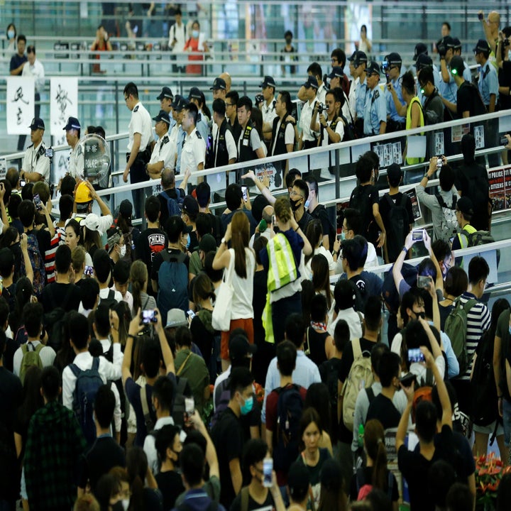 Hong Kong Airport Protests: Clashes Between Riot Police And ...