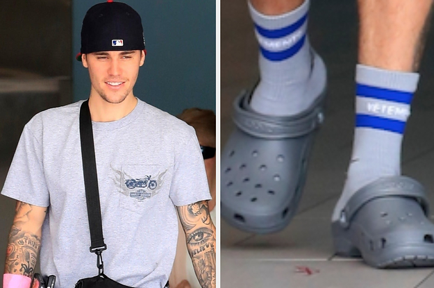 Justin Bieber Wearing Crocs With Socks