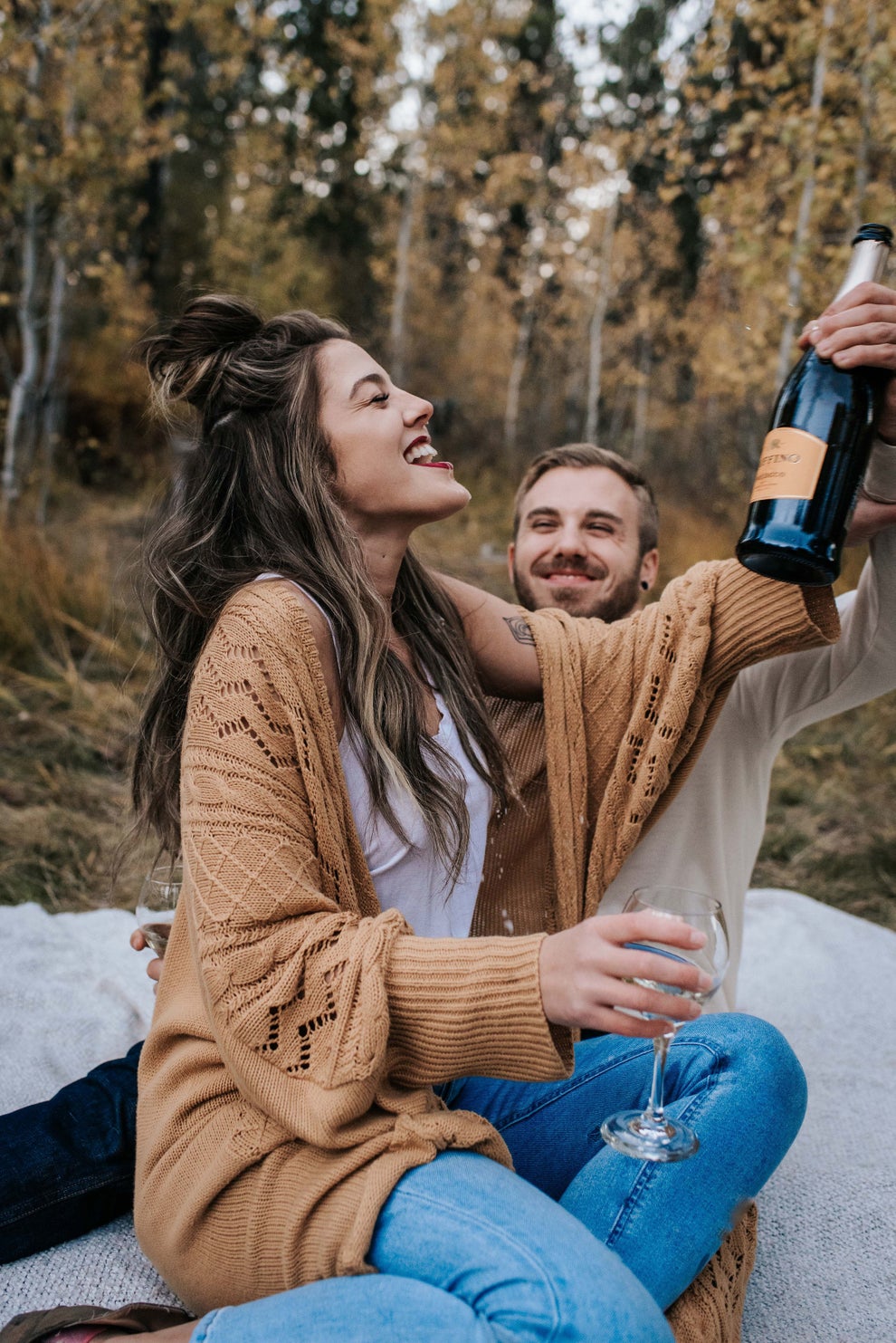 Champagne Engagement Photo Fail Goes Viral