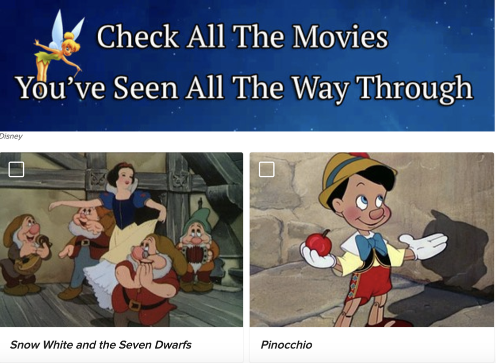 25 Disney Quizzes