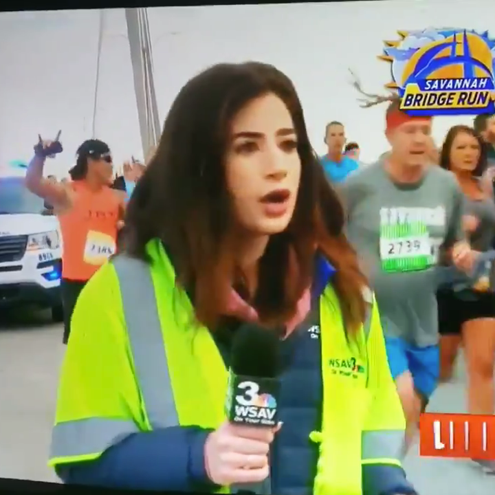 Savannah Runner Smacks Reporter Alex Bozarjian's Butt On TV