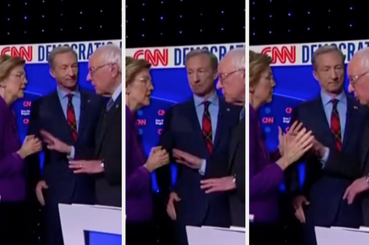 Tom Steyer Appears To Overhear Bernie Sanders Elizabeth Warren Debate ...