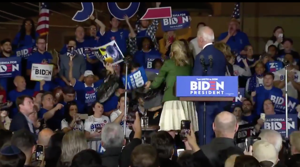 Super Tuesday: Joe Biden Protesters Stopped By Jill Biden And Symone ...