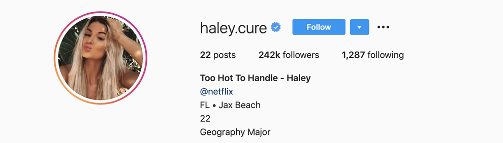 Haley From "Too Hot To Handle" Says She's Is A Geography Major Even ...