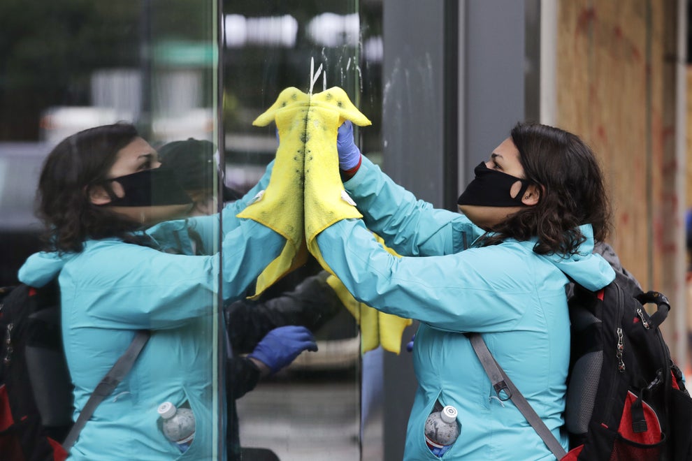 Photos: People Clean Neighborhoods Following Protests Against Police ...