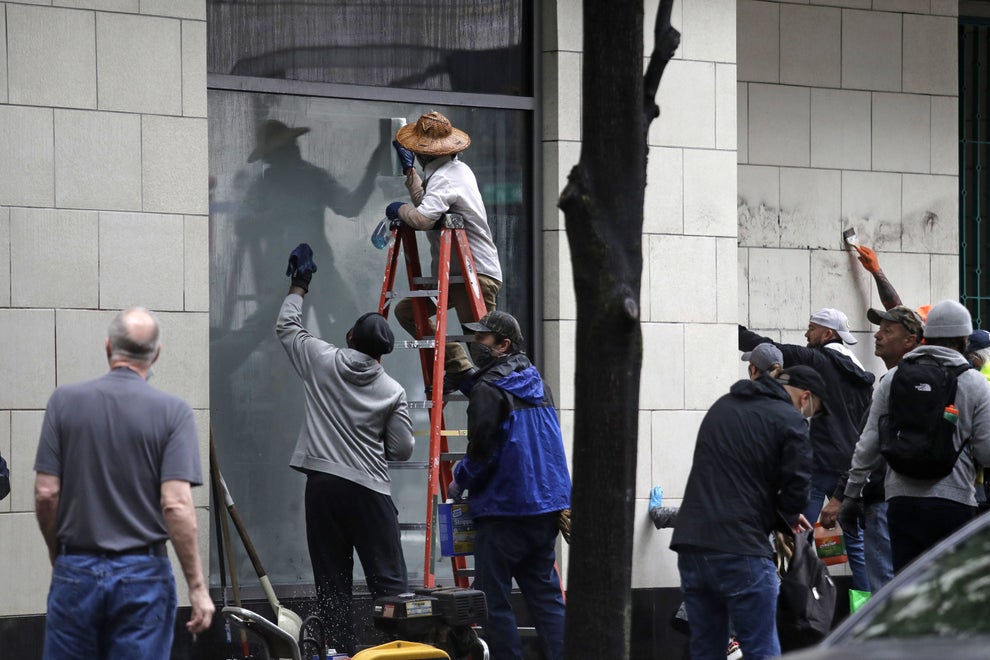 Photos: People Clean Neighborhoods Following Protests Against Police ...