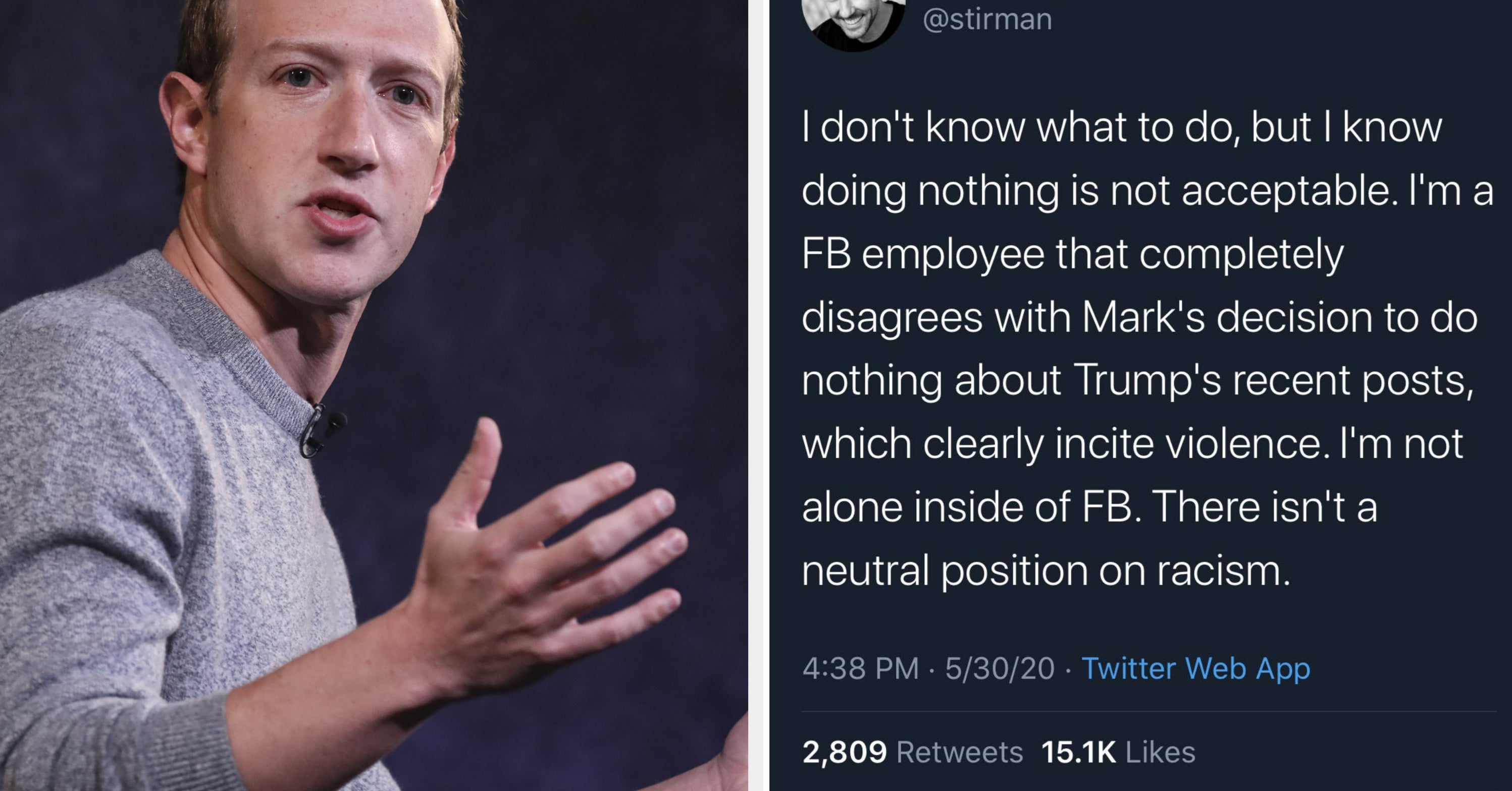 Facebook Employees Revolt With Tweets And A Virtual Walkout Over Mark ...