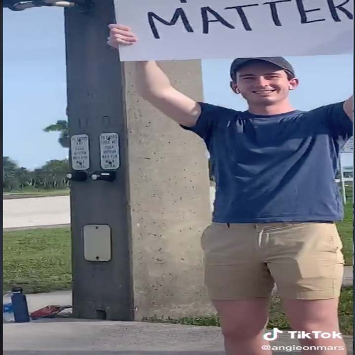 Lone Man's Black Lives Matter Protest Goes Viral In Wellington, Florida