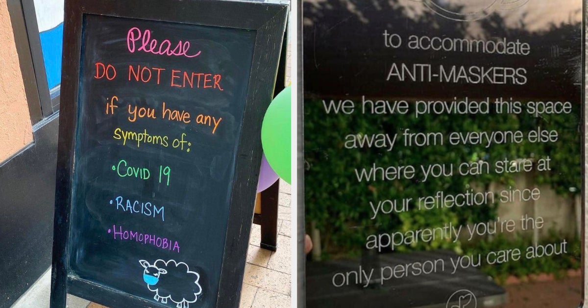 19 Funniest Face Mask Signs