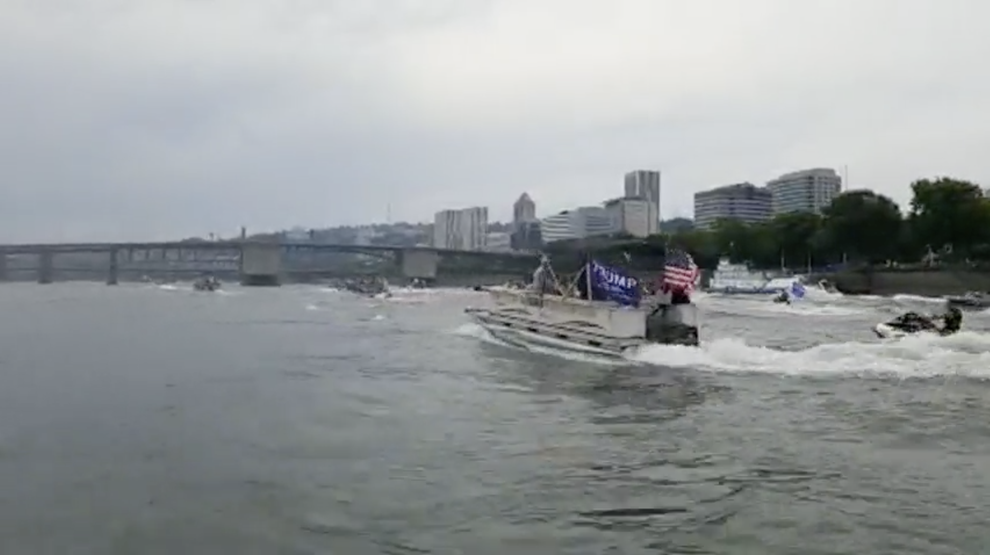 Boat Sinks During Trump Boat Parade On Willamette River
