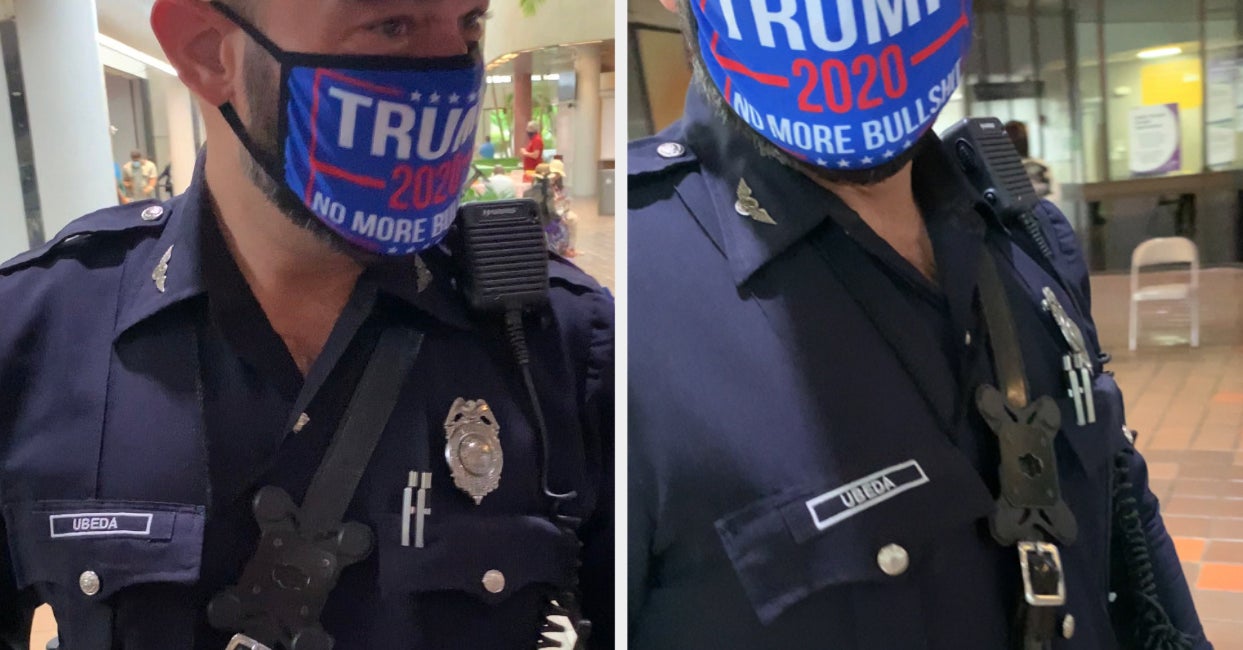 Miami Cop Wears Trump Mask At Early Voting Site