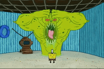scared gif spongebob