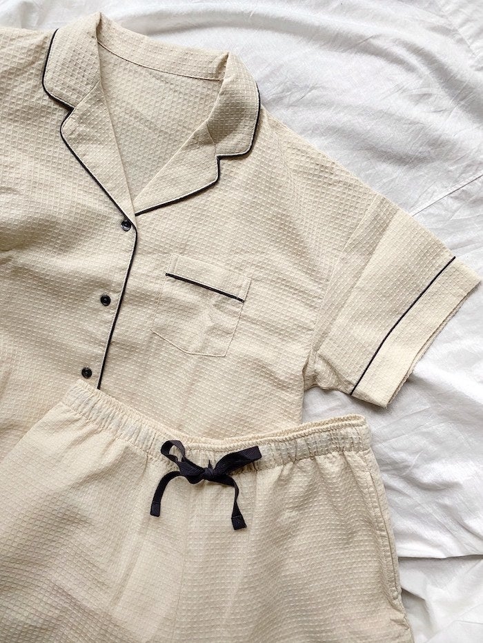 くらしを楽しむアイテム こばな ワッフルパジャマ 100 kids-nurie.com