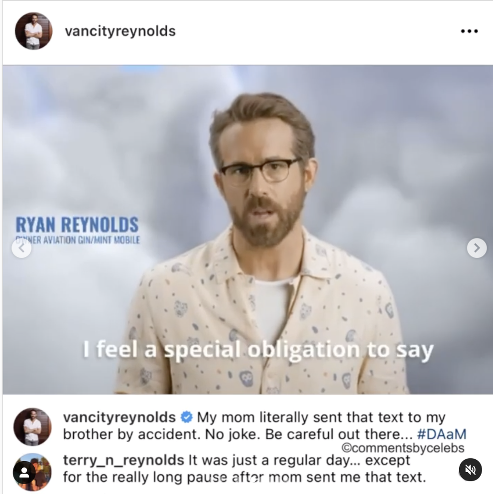 Ryan Reynolds Mom Text