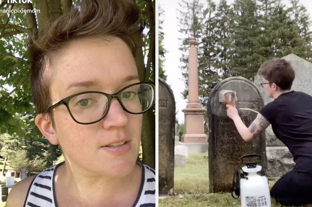 This Woman Is Going Viral For Cleaning Old Gravestones And Telling The ...