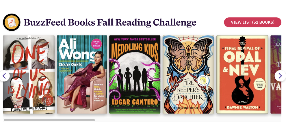 BuzzFeed Books Fall Reading Challenge