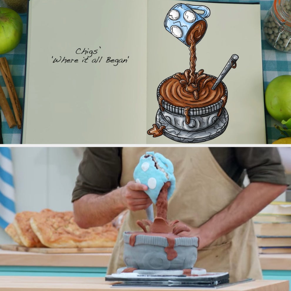 Great British Bake Off Bakes Vs. Drawings Cake Week 2021