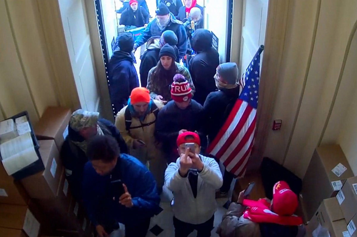 New Capitol Surveillance Footage Shows A Breach By Jan. 6 Rioters From ...